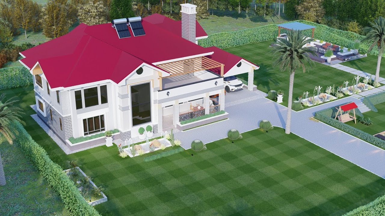 HOUSE DESIGN IDEA | 5 Bedroom House | ALL ENSUITE | 22.85 x 17.4 Meters ...