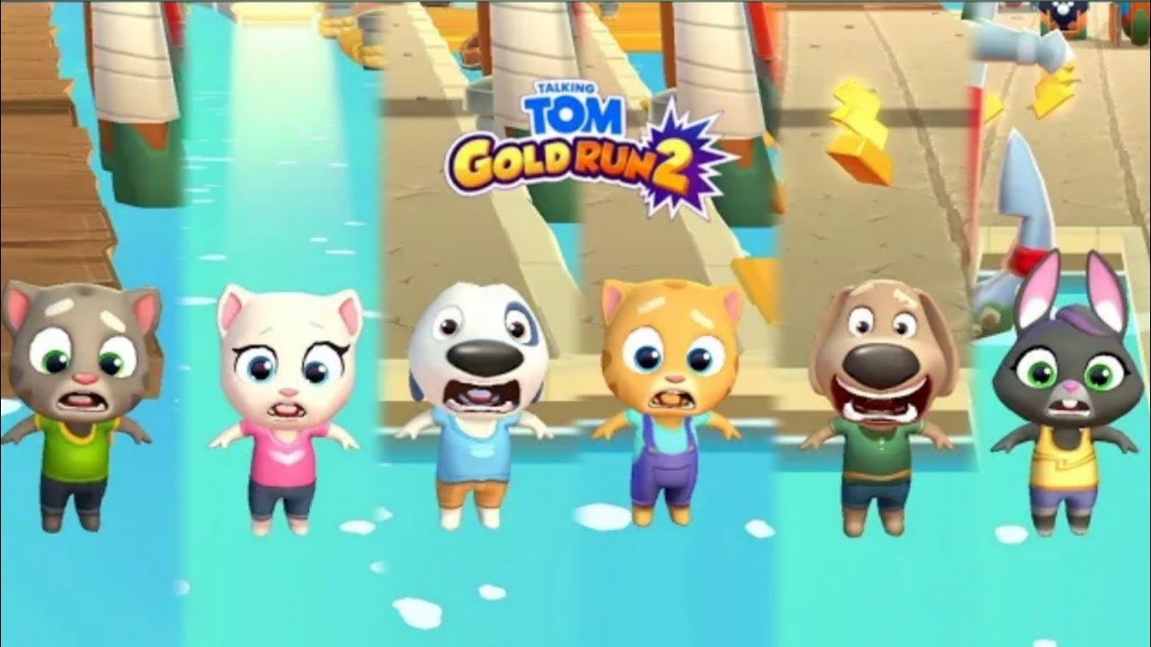 Talking Tom Gold Run 2 All Characters Failed in The Water Funny Fails ...