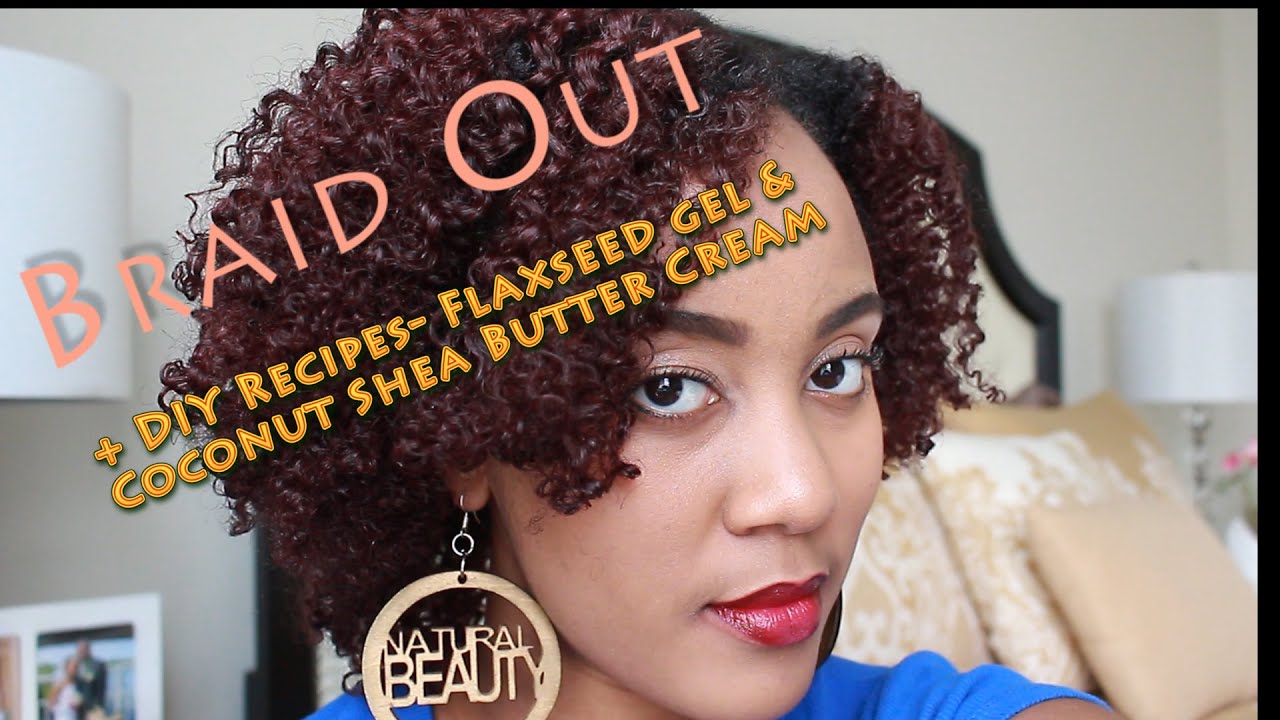 Braid out with D.I.Y Flaxseed gel - YouTube