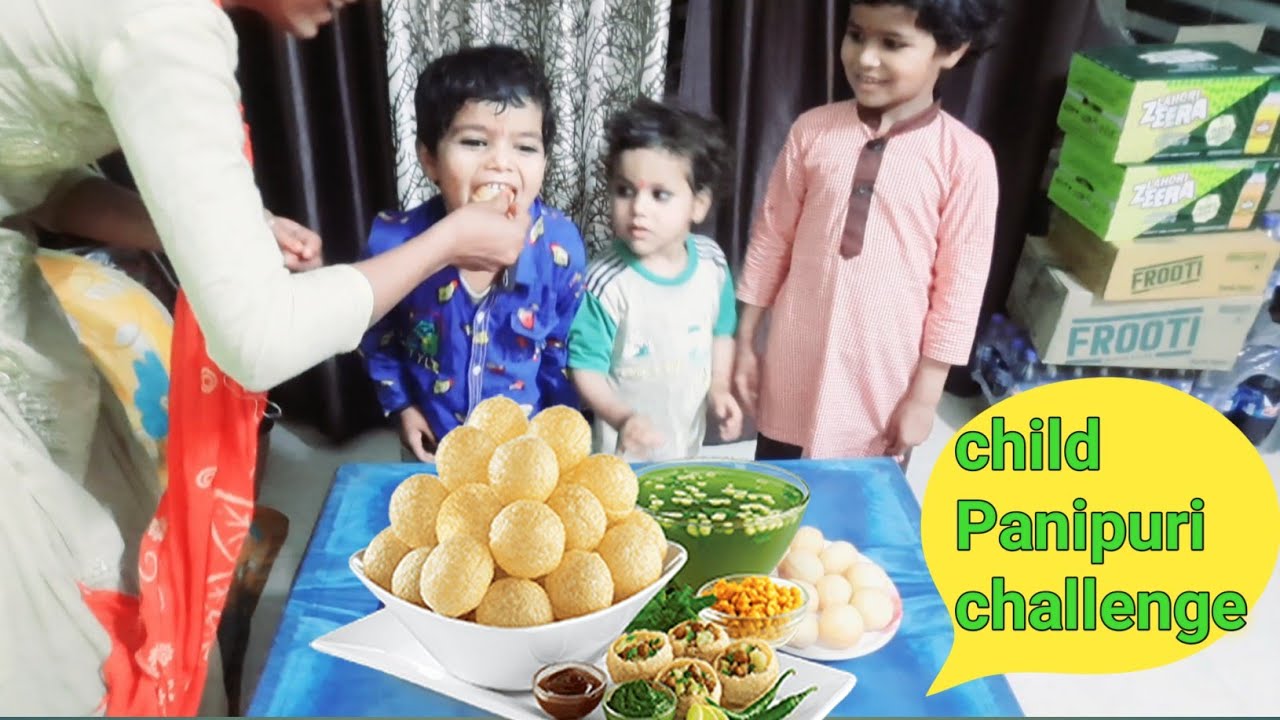 Child pani puri challenge || Golgappa challenge|| pani puri eating ...