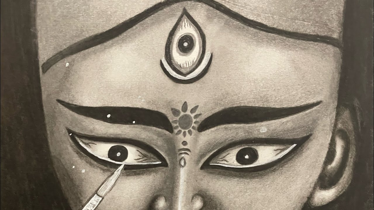 The Making Of Durga Maa……Making Durga set Drawing Portrait 🙏🏼 - YouTube
