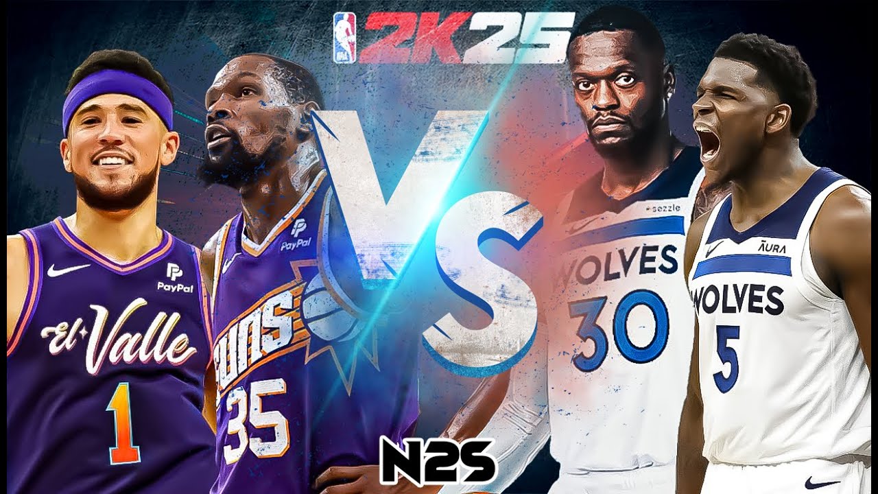 Booker & Durant vs Randle & Edwards - Wolves vs Suns - 2k25 Simulation ...