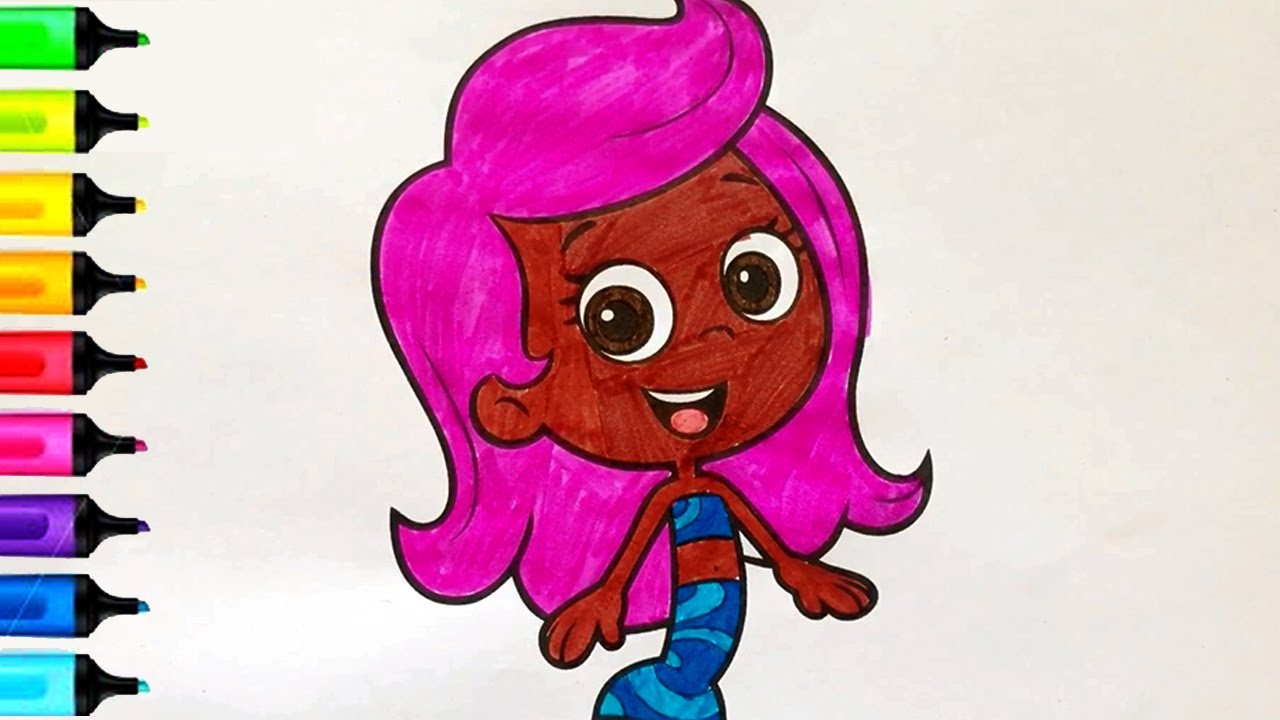 Bubble Guppies - Molly | coloring and drawing 🏫 Learn Colors for kids ...