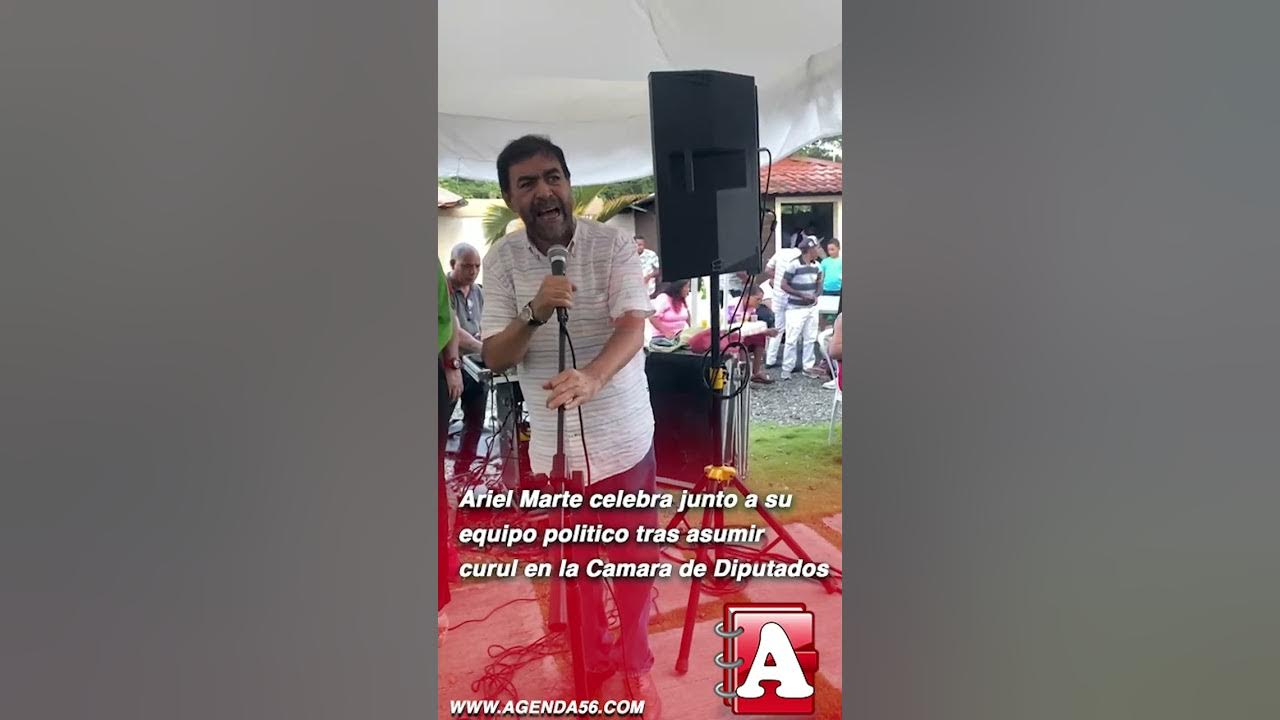 Ariel Marte celebra junto a su equipo político tras asumir curul en la Camara de Diputados - YouTube