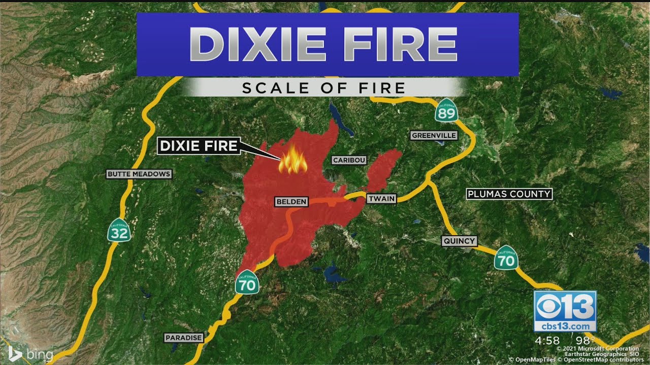 How Big Is The Dixie Fire, California's Largest Wildfire This year ...