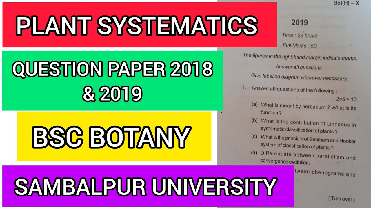 Plant Systematics +3 4th semester Questions Paper 2018 &2019 Core-10 # ...