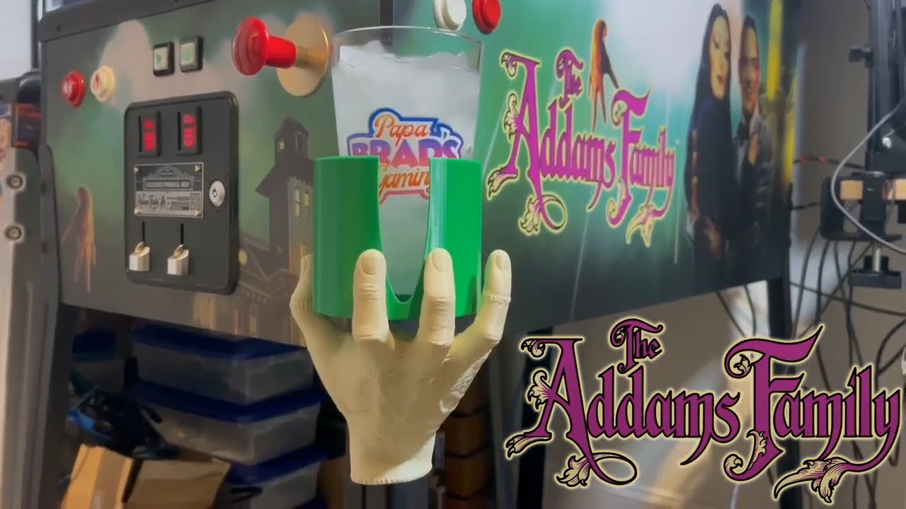 The ULTIMATE Addams Family Legends Pinball 4KP cup holder! THE THING ...