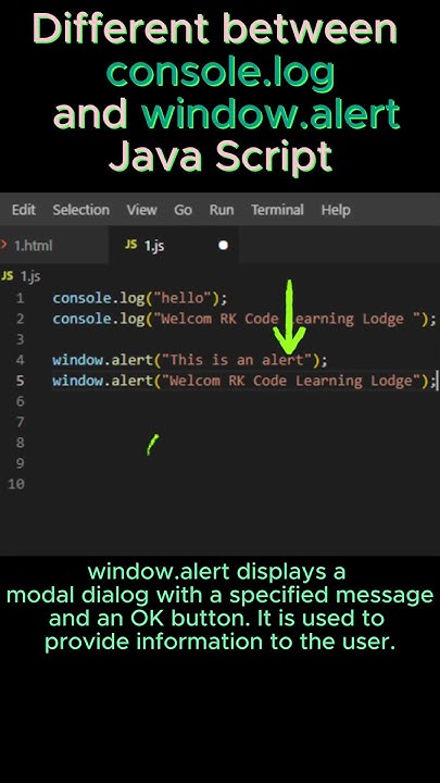 Understanding console.log and window.alert in JavaScript #coding #codinglife #javascript #js ...