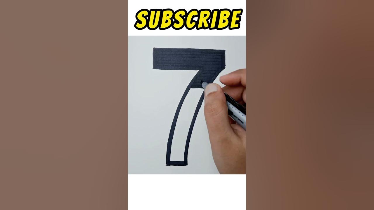 How to draw Number 7 Flag Numbers/Digits Drawings Step by Step #shorts ...