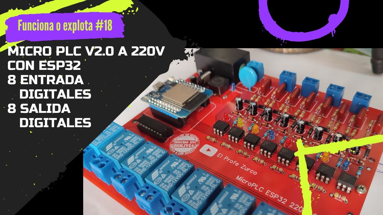 ⚡ Micro Plc Con Esp32 Wemos Para 220vac V20 Soporte Riel Din Para Openplc Youtube