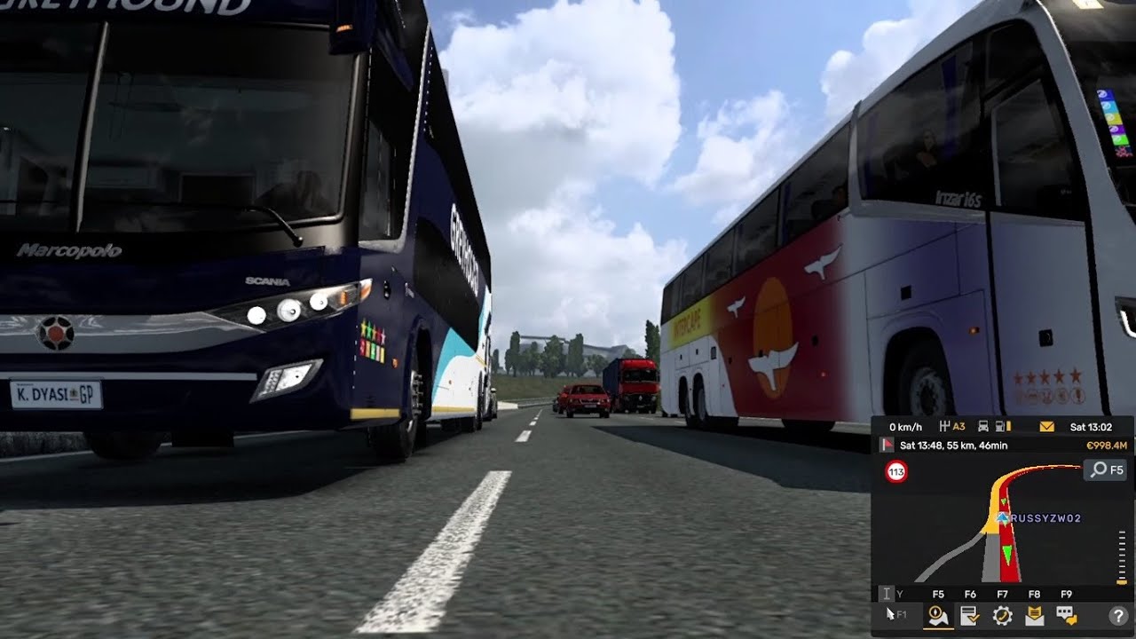 INTERCAPE VS GREYHOUND RACE | Irizar i6s vs marcopolo g7 1800 dd | ETS2 ...