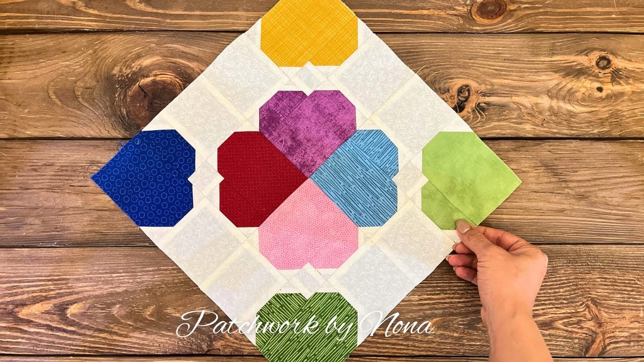 🌸 “Sewing a Colorful Flower Block the Easy Way — Perfect for Beginners ...
