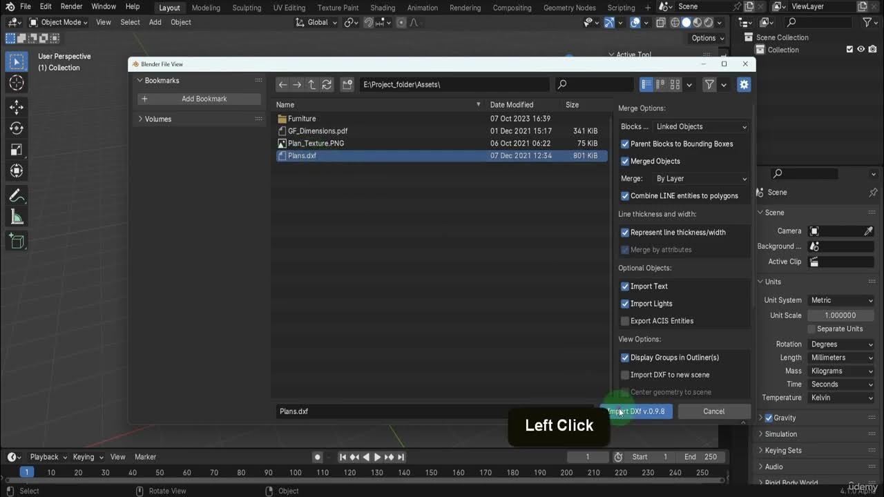 44 Importing DXF Files Converting to Mesh Objects - YouTube