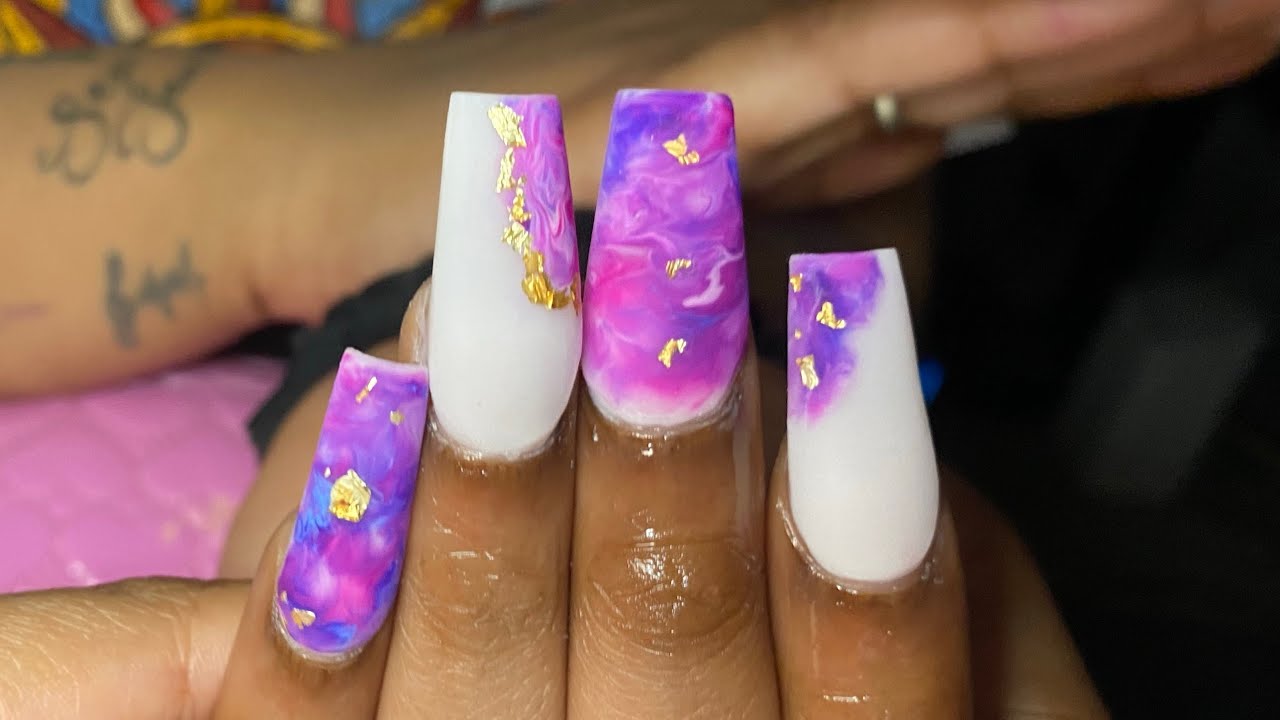 How to do Marble Nails with Gel | Beginner Friendly Nail Tutorial 💜 ...