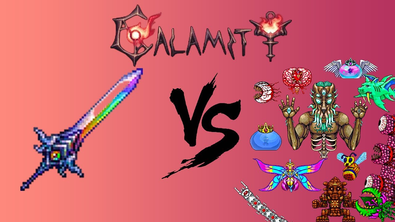 IRIDESCENT EXCALIBUR VS VANILLA Terraria Bosses! MELEE Weapon - #10 ...