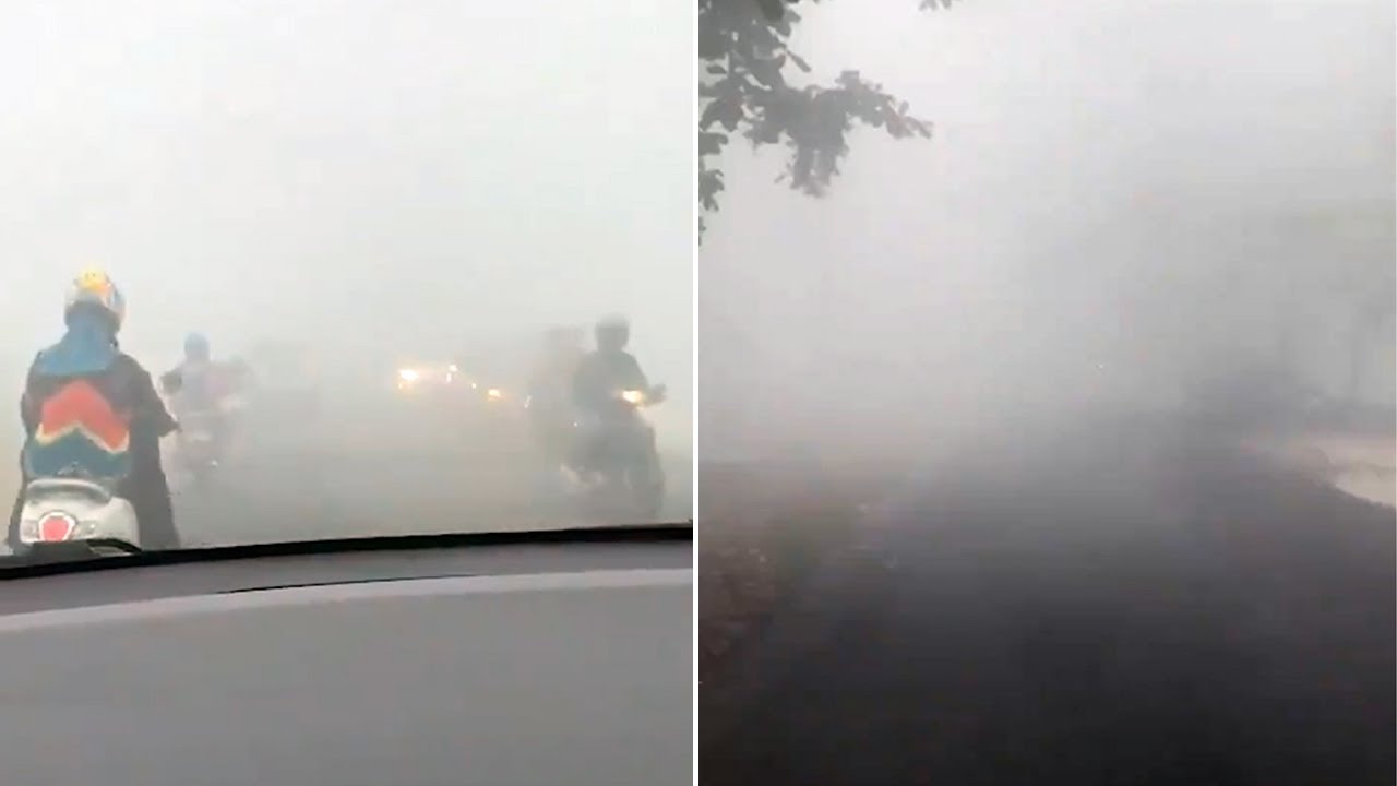 Driver Through Smoke From Forest Fires In Indonesia - YouTube