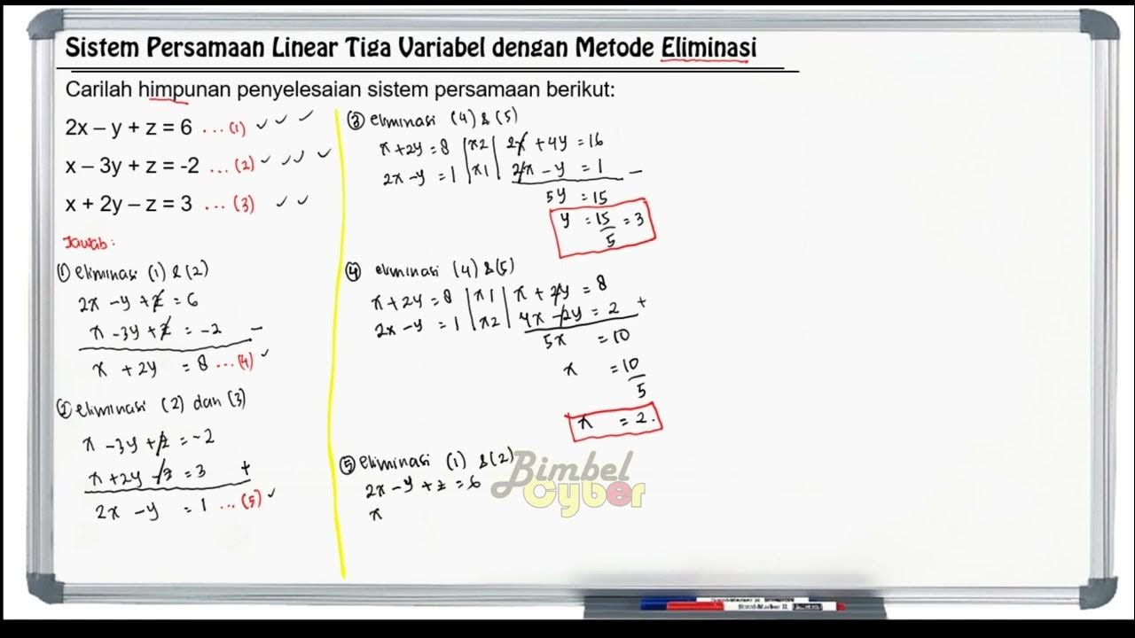 Cara Mengerjakan Sistem Persamaan Linear Tiga Variabel dengan - Metode Eliminasi - YouTube