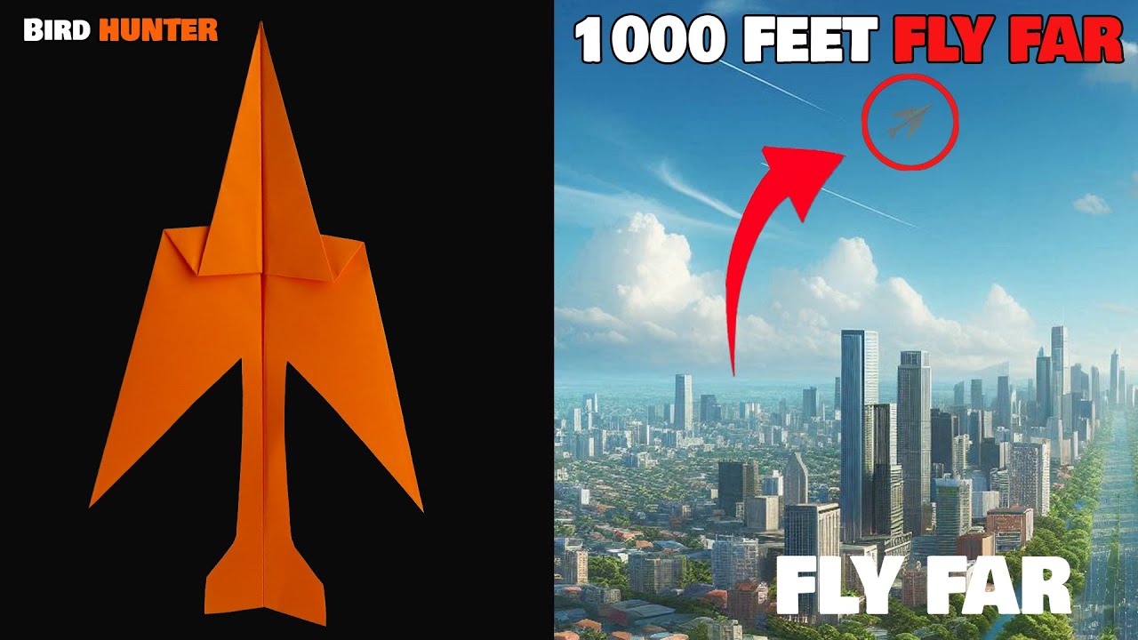 How to FOLD A Bird Hunter PAPER AIRPLANE 🎖️- ORIGAMI AIRFORCE(DIY ...