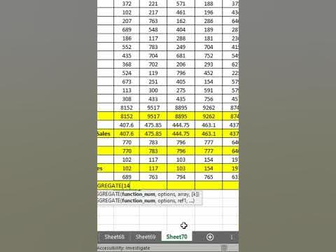 Excel Tips| Second Largest Value Using Aggregate Function #tutorial - YouTube