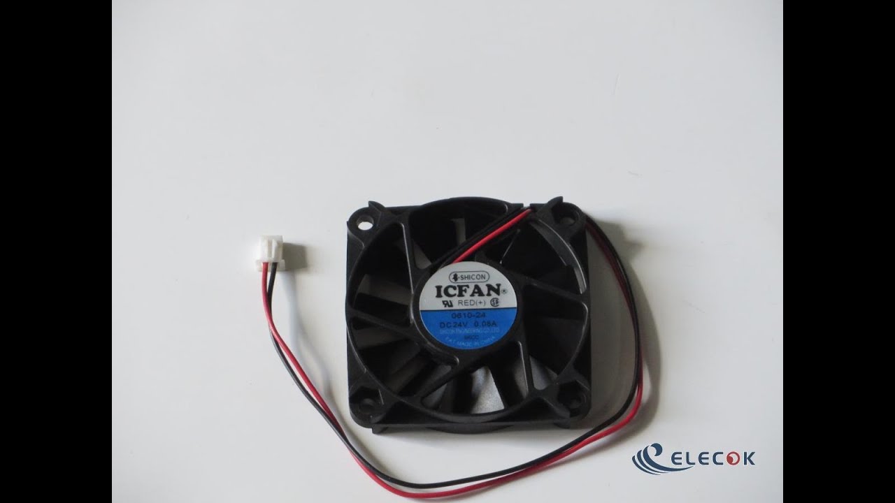 0610-24V 24V 0.08A 2 wires Cooling Fan - YouTube