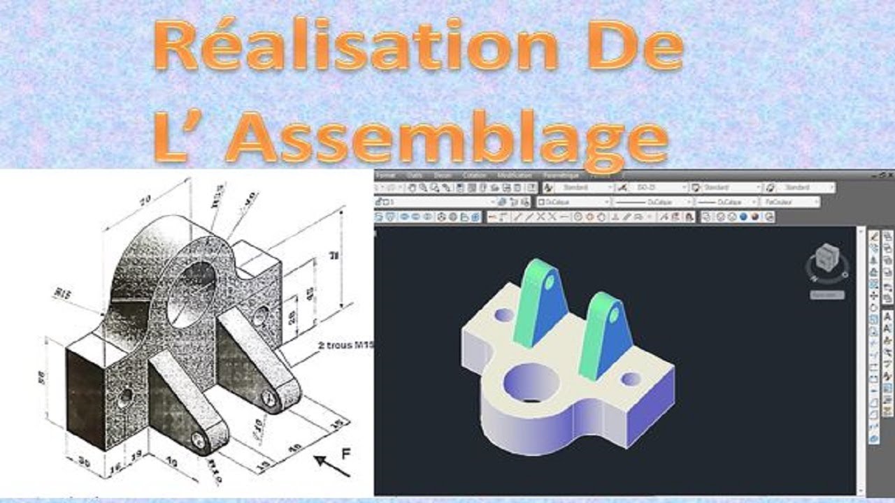 Comment réaliser l'Assemblage d'une Pièce Mécanique sur AutoCAD, - YouTube