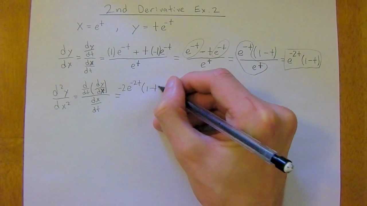 Second Derivative of Parametric Curves Ex 2 [Calculus II] - YouTube