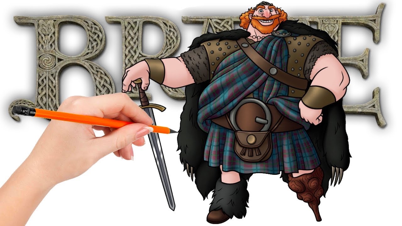 How to draw King Fergus from the kingdom of DunBroch in the Scottish ...
