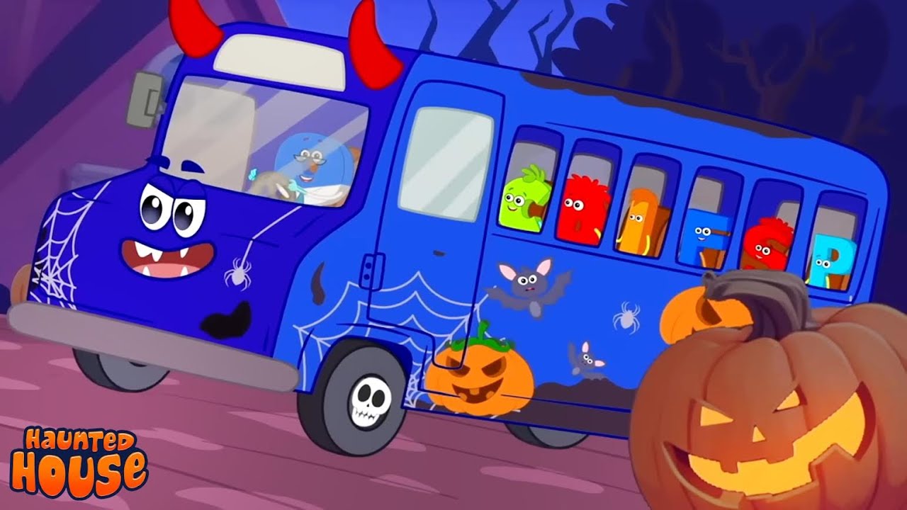 Halloween Wheels On The Bus, Spooky Cartoon Video And Kids Song - YouTube