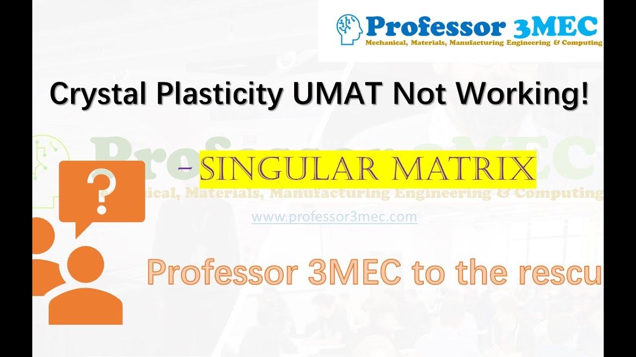 Crystal Plasticity UMAT not working? Check this video out! - YouTube