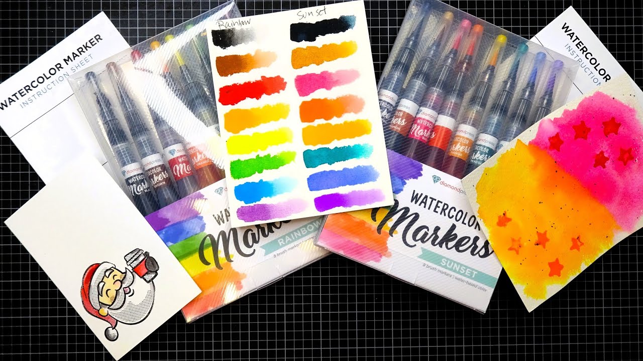 Diamond Press Watercolor Markers Swatches and Tutorial! Two Sets ...