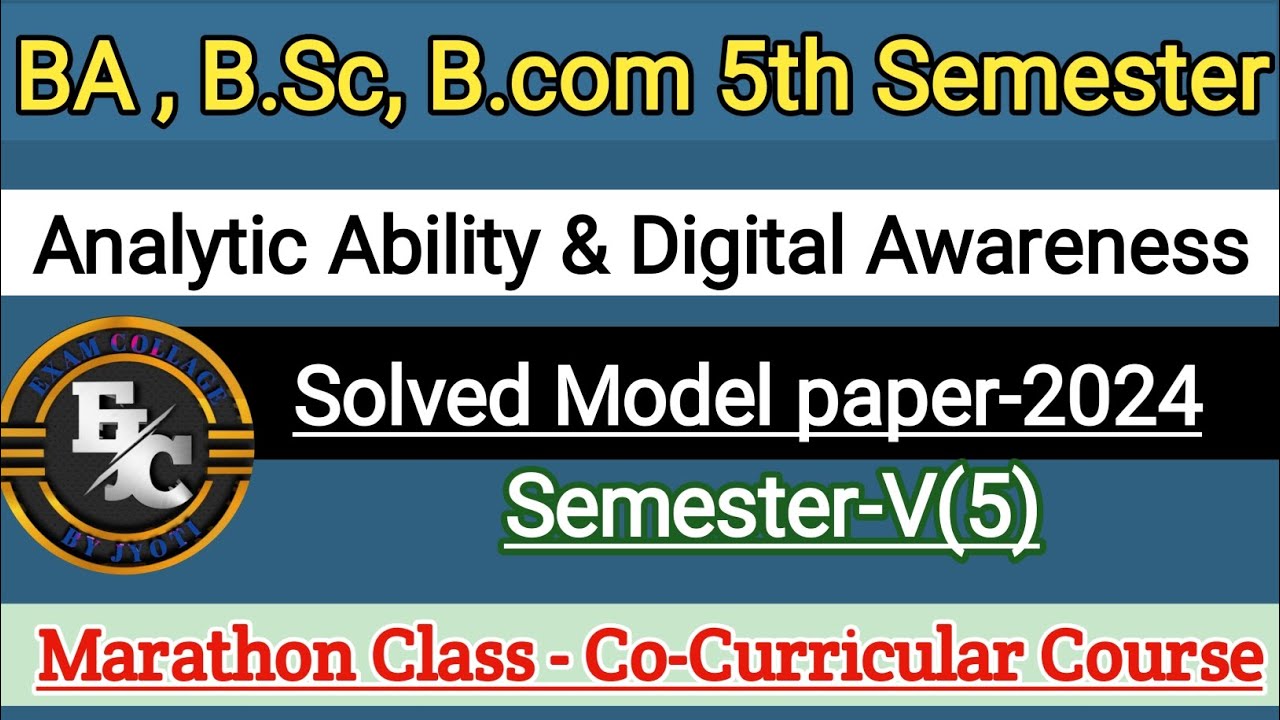 Analytic Ability and digital awareness | top-100 MCQs | Solved Model ...