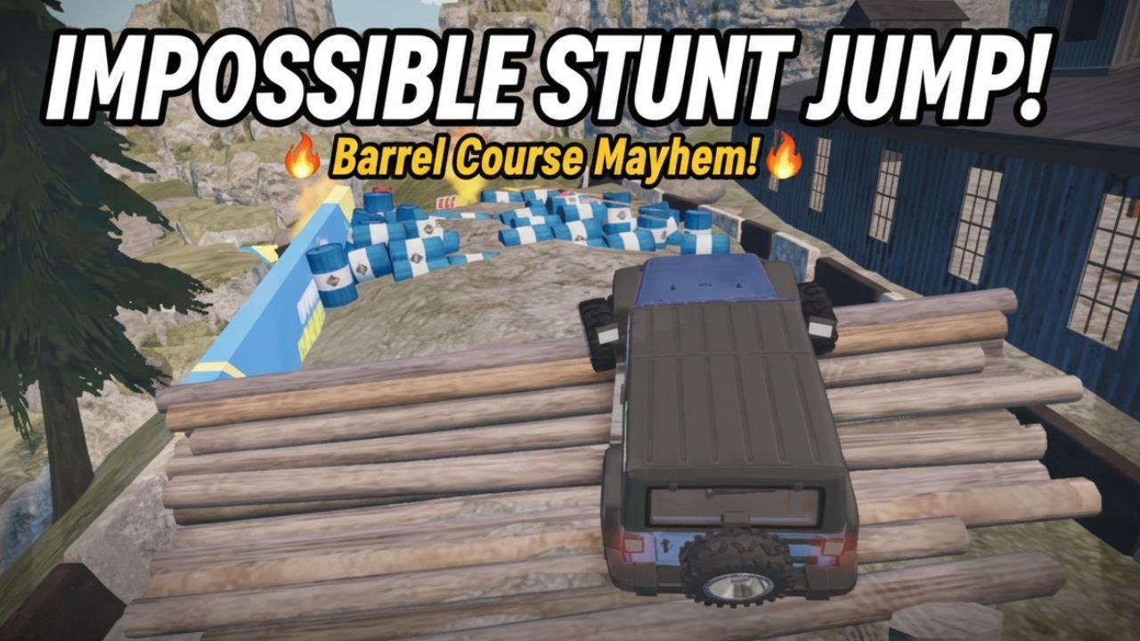 Hardest Car Stunt Jump Challenge | Impossible Barrel Course - YouTube