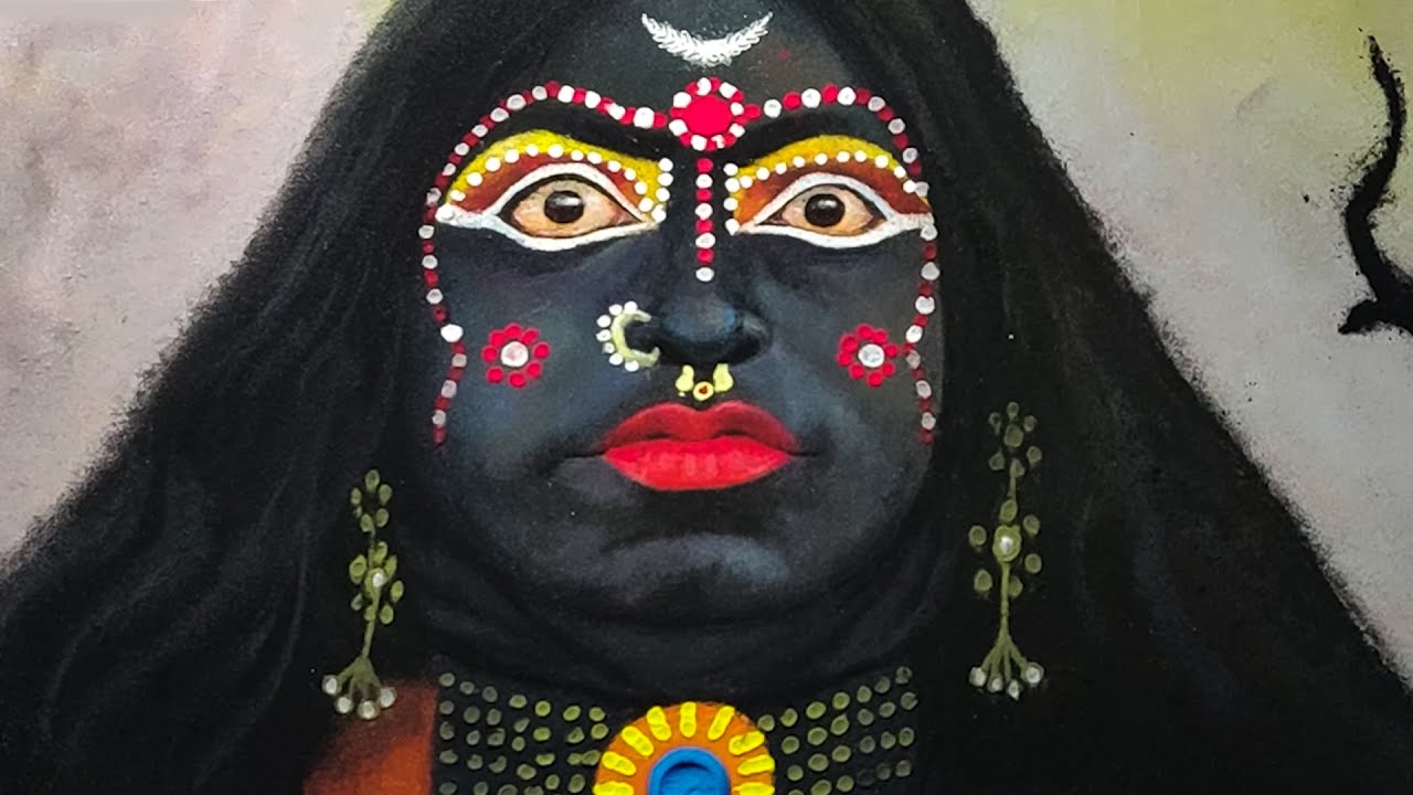 rangoli portrait/maa kali/Rangoli design/rangoli art/How to make ...