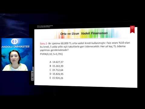 Finansal Yönetim II Ünite 1 S2