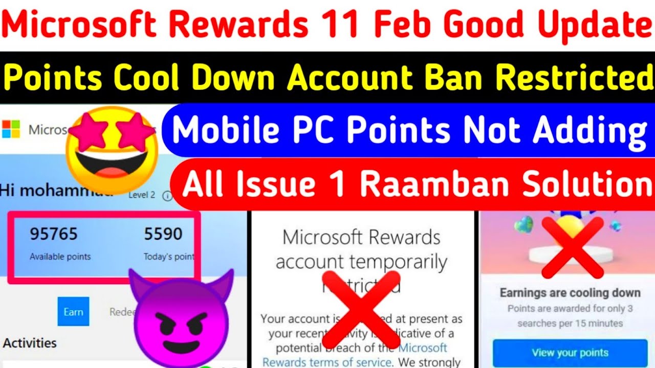 Microsoft Rewards Points Cool Down + Not Adding New Solution😍Microsoft ...