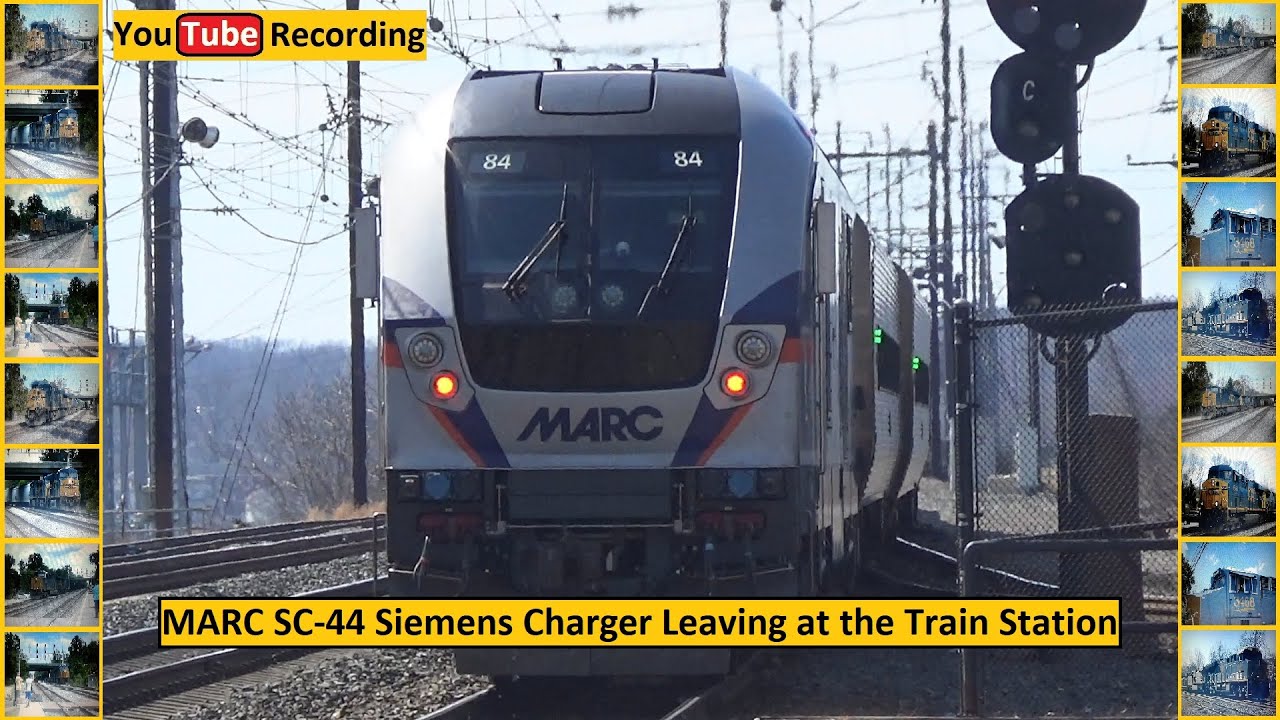 MARC SC-44 Siemens Charger Leaving at the Train Station - YouTube ...