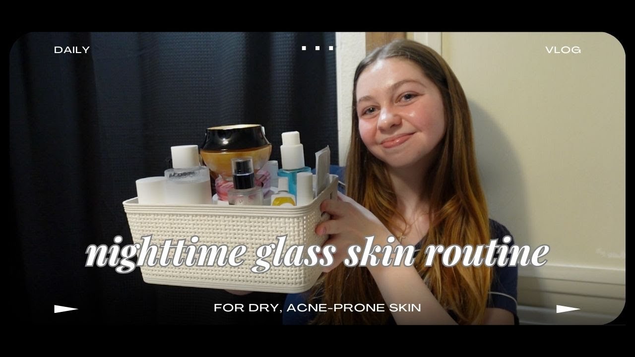 how to get glass skin 🧖🏼‍♀️ skincare routine for dry + acne prone skin ...