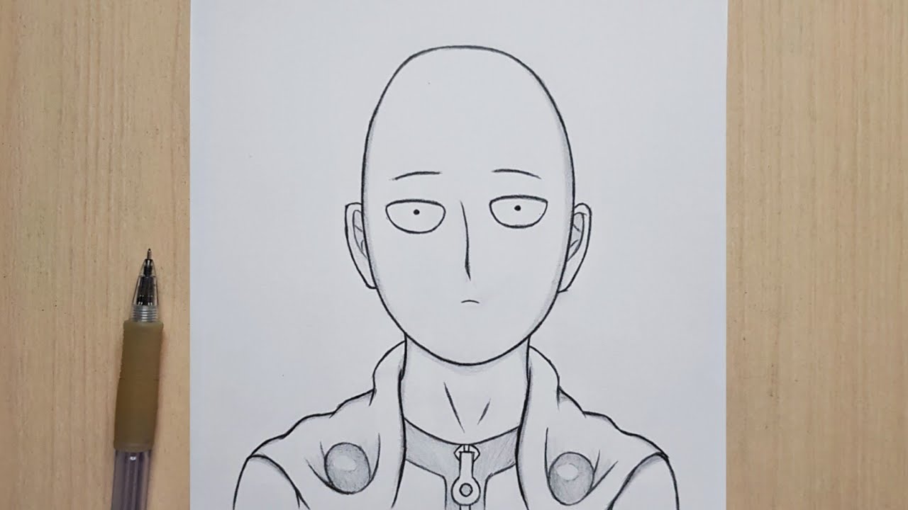 how to draw Saitama from One-Punch Man | Saitama step by step | easy ...
