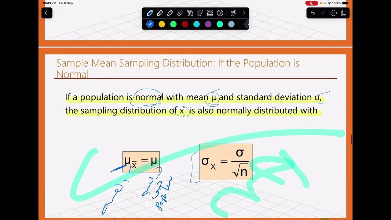 شرح Sampling Distribution of The mean, Central Limit Theorem and ...