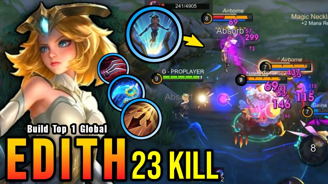 23 Kills!! 100% Brutal DMG Build Edith One Shot Combo!! - Build Top 1 ...