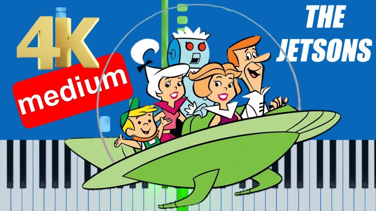 The Jetsons Theme Song (Medium) Piano Tutorial 4K - YouTube
