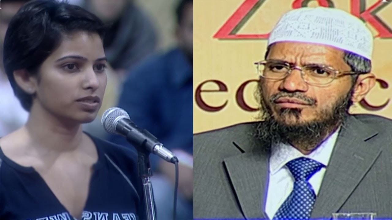 Female clever Journalist asked a very tricky question from dr zakir ...