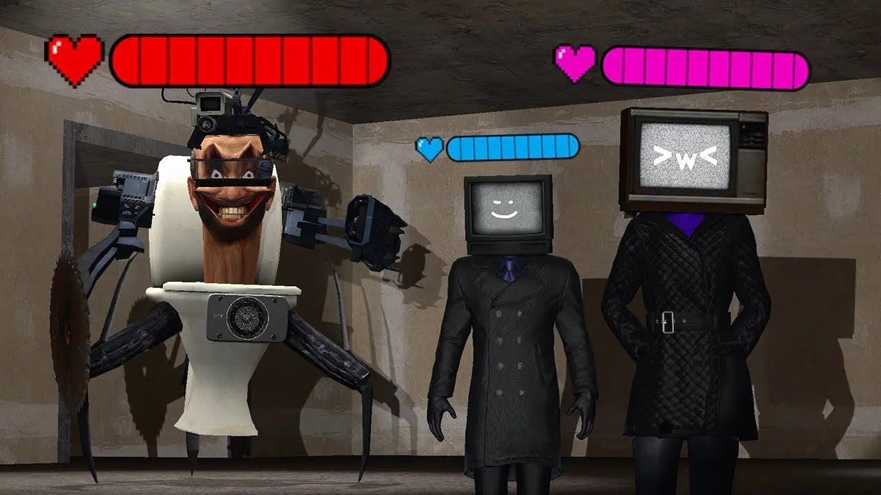 NEW TV WOMAN AND TV MAN vs SKIBIDI TOILET BOSS in Garry's Mod GMOD with ...