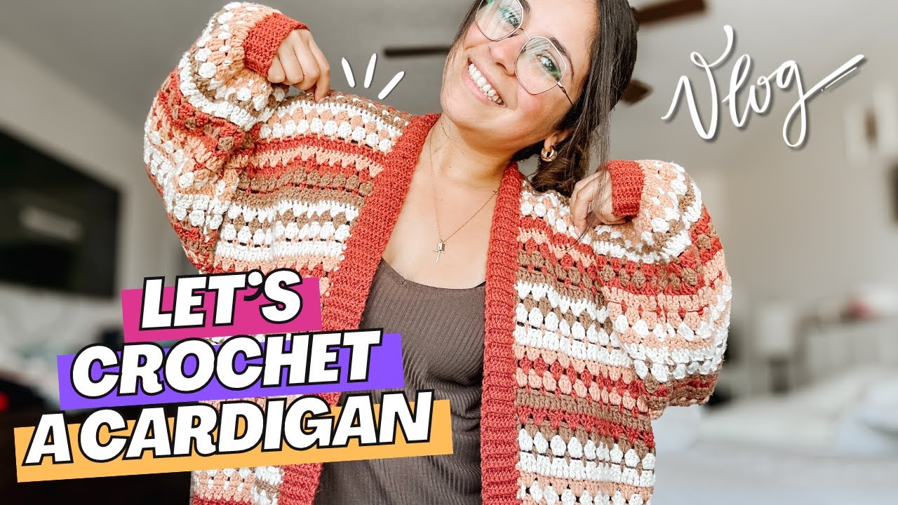 Crocheting My Newest Design - The Riverbed Cardigan 🌺 VLOG - YouTube