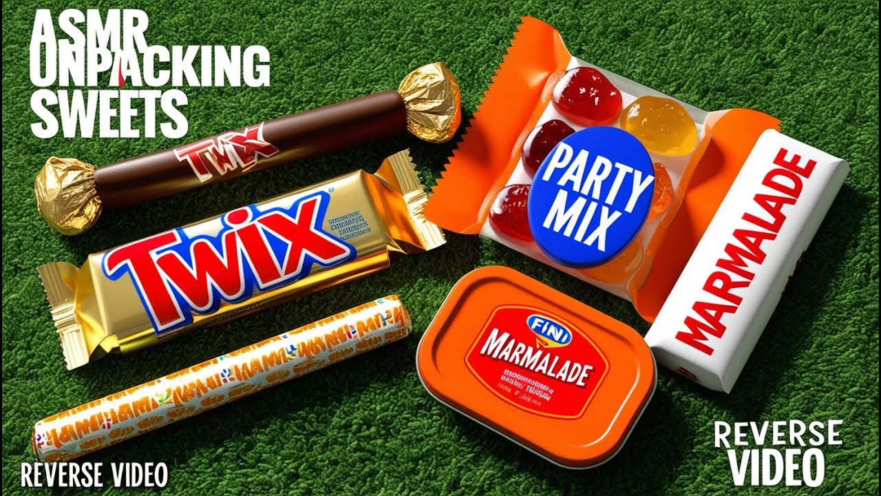 ASMR unboxing sweets: assorted marmalade and Twix chocolate sticks ...
