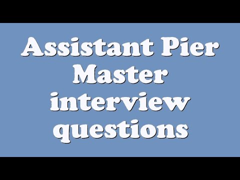 Assistant Pier Master interview questions - YouTube