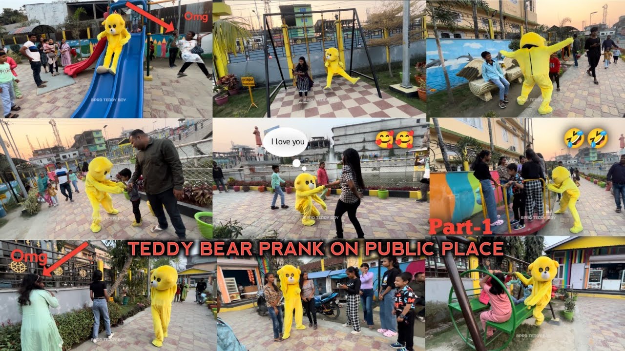 Teddy Bear Prank On Park🤣🤣 Public Places😂funny Reaction😂😂