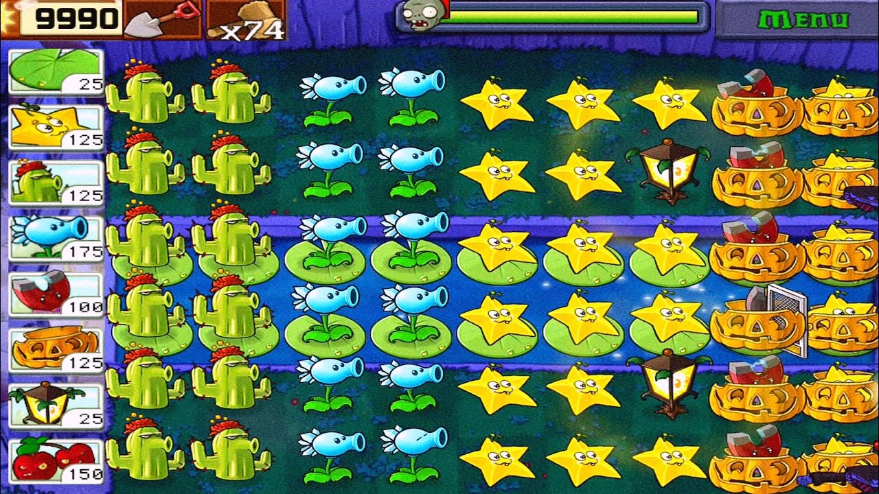 Plants vs Zombies • Puzzle : Last Stand Fog • Selected Plants vs ...