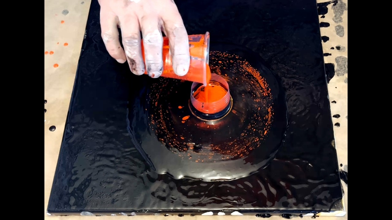 Red Planet Explosion. Just one color, acrylic pouring. Beautiful ...