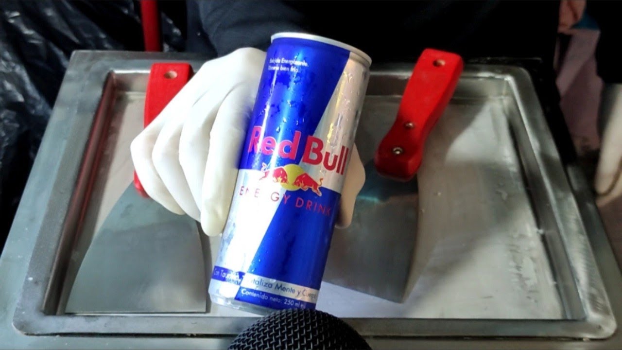 🔥😈BEST ASMR आइसक्रीम रोल RED BULL ICE CREAM ROLLS - 아이스크림 - LETTERING ...